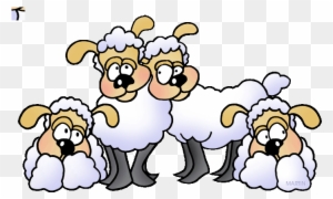 Sheep Clipart Five - Cartoon Flock Of Sheep - Free Transparent PNG ...