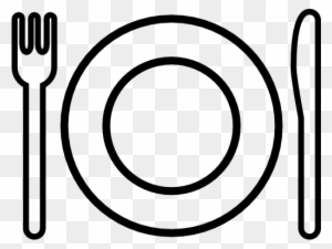 Plate And Cutlery Outline Free Icon - Plate Icon Png White - Free ...
