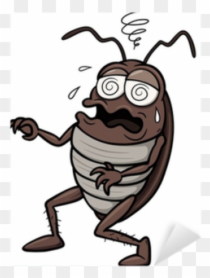Vector Illustration Of Cartoon Cockroach Sticker • - Cockroach Cartoon ...