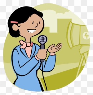 Vector Illustration Of Television Broadcast Journalism - Direct And ...