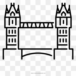 Tower Bridge Coloring Page - Drawing - Free Transparent PNG Clipart ...