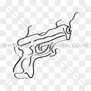 Hand Gun Fire - Line Art - Free Transparent PNG Clipart Images Download