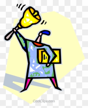 Teacher Ringing A School Bell Royalty Free Vector Clip - Teacher ...