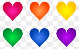 Rainbow Hearts Clipart 4 By Leslie - Colored Heart Clipart - Free ...
