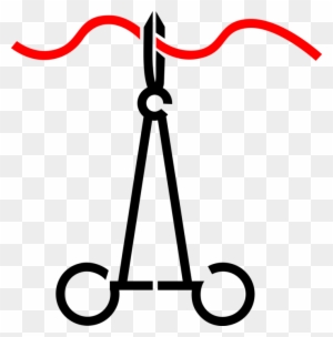 Vector Illustration Of Scissors And Surgical Suture - Vector ...