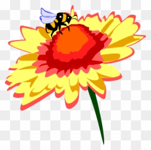 Bumble Bees On Flowers Clip Art