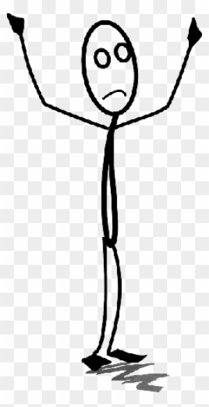 Man Standing With Arms Up Vector - Stick Figure Hands Up - Free ...