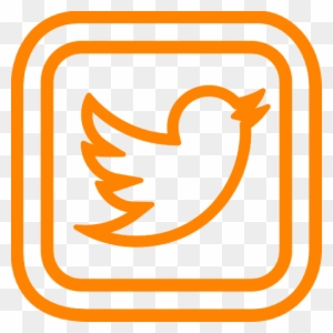 Social Twitter Outline Orange - Orange Twitter Logo Png - Free ...