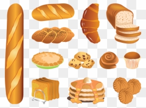 Bakery Bread Pastry Clip Art - Bread And Pastry Vector - Free ...