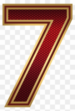Red Number Seven With Lights Png Clip Art Image - Number Seven Png ...