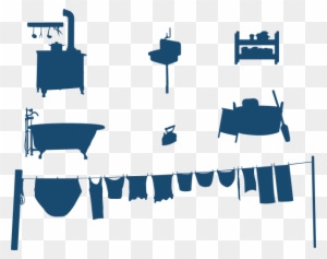 Clipart - Clothes Line - Dry Cleaning Visiting Card - Free Transparent ...