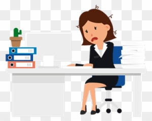 Corporate Woman Being Stressed At Work Gif Animation - Woman Working ...