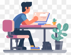 Marketing - Working On Computer Illustration - Free Transparent PNG ...