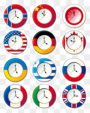 Time Change - Different Country Wall Clock - Free Transparent PNG ...