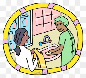 Healthcare, Doctor Washing Her Hands Royalty Free Vector ...
