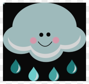 Cool Rain Drops Clip Art Cute Happy Cloud With Colorful - Happy Cloud ...