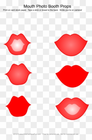 Clipart Red Lips - Printable Photo Props Lips - Free Transparent PNG ...
