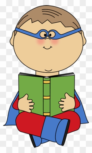 March Is Reading Month Clip Art - Super Hero Reading - Free Transparent ...