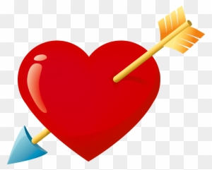 Free Vector Valentine Heart Arrow Clip Art - Heart And Arrow Clipart ...