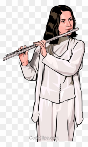 Female Flutist Royalty Free Vector Clip Art Illustration - Flute - Free ...