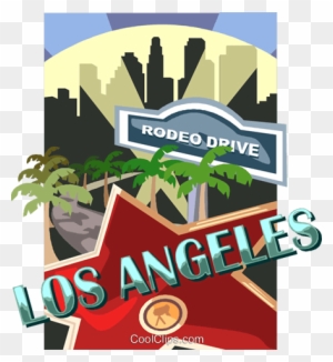 Los Angeles And Rodeo Drive Royalty Free Vector Clip - Rodeo Drive La ...
