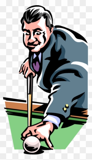 Vector Illustration Of Sport Of Billiards Pool Player - Kid Speaking ...