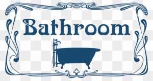 Bathroom Door Sign - Bathroom Sign For Home - Free Transparent PNG ...