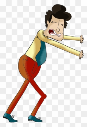 Cartoon Man Pushing - Free Transparent PNG Clipart Images Download