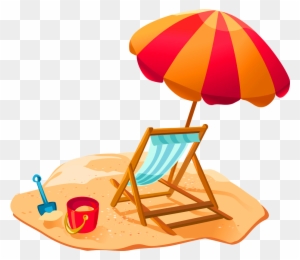 Cartoon Beach Recliner Umbrella Decorative Pattern - Plage Parasol ...