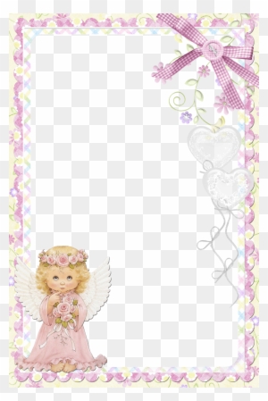 Cute Soft Pink Png Frame With Angel - Cute Angels - Free Transparent ...