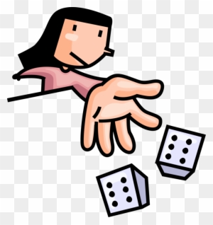 Vector Illustration Of Gambler Takes Chance Rolling - Bet Clipart ...