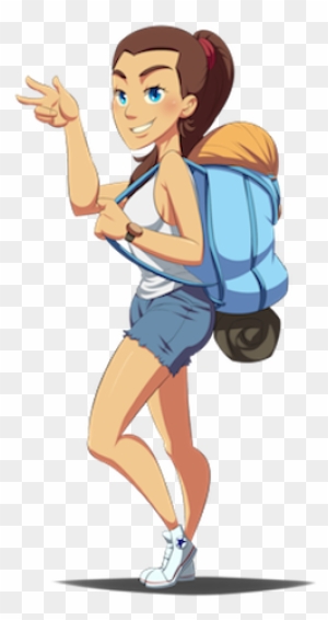 Snappy Spanish Female Character Smiling While Carrying - Cartoon - Free ...