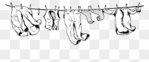 Clothes Line - Clothes Line Clipart Bw - Free Transparent PNG Clipart ...