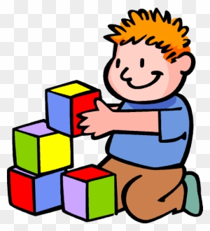 Baby Playing With Blocks Clipart