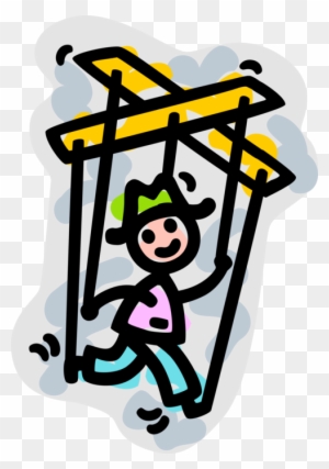Vector Illustration Of Puppeteer Performs Puppet Show - Vector ...