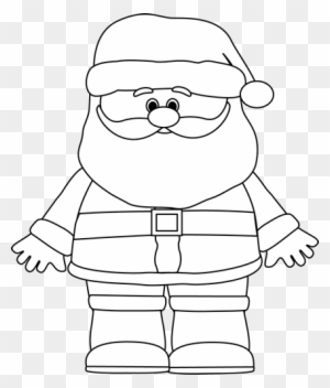 Santa Hat Black And White Clipart