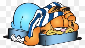 Sleeping Garfield Cartoon Transparent Png Clip Art - Garfield Tired ...