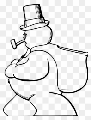 Snowman Side View Black White Line Art Tatoo Tattoo - Snowman Clip Art ...