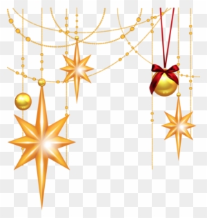 Transparent Christmas Gold Stars And Ornament Clipart - Christmas Stars ...