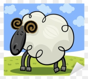 Cartoon Illustration Of Ram Or Sheep Sticker • Pixers® - Carnero Dibujo ...