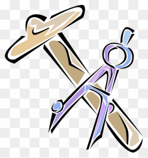 Vector Illustration Of T-square Technical Drawing Instrument - Vector ...