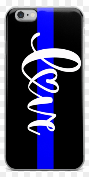 Love Script Thin Blue Line Iphone Case - Iphone - Free Transparent PNG ...