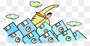 Man Swimming In A Sea Of Floppy Disks Royalty Free - Man Swimming In A ...