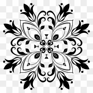 Floral Design 13 - Motif Bunga Hitam - Free Transparent PNG Clipart ...
