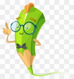 Cartoon Pencil Sticker Vol 01 Messages Sticker-9 - Lapiz Verde Animado ...