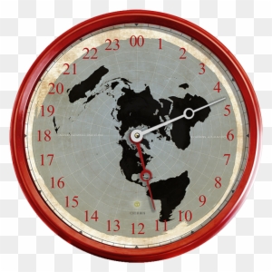 5″ Flat Earth Clock, 24 Hour Chiron Clock, Red Flat - Earth - Free Transparent PNG Clipart ...