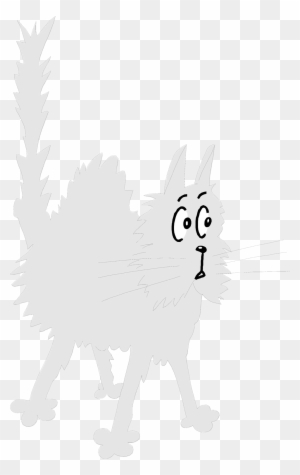 Vector Illustration Of Scared Cartoon Cat Sticker • - Scared Cartoon ...