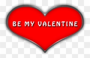 Red Heart With Be My Valentine - Love Coeur - Free Transparent PNG ...