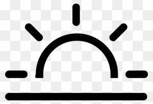 Sunset Outlined Weather Symbol Of The Sun On The Horizon - Sunset Icon ...