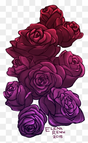 Drawn Rose Digital - Purple Flower Drawing Png - Free Transparent PNG ...